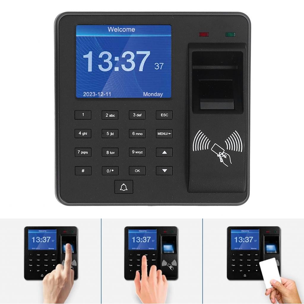 Time Attendance Employee Machine Multifunctional Fingerprint Password ID Card for School ...