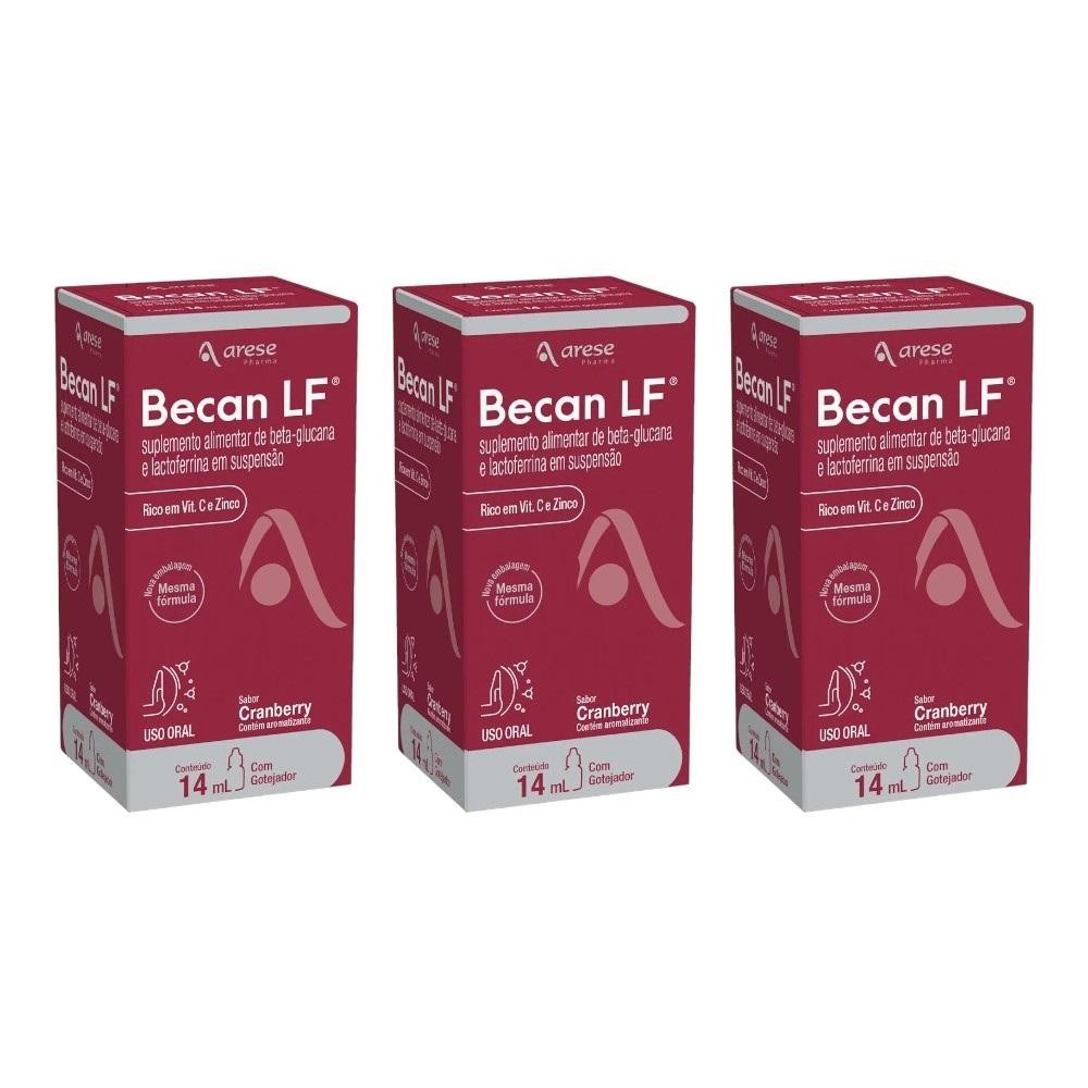 Kit Arese Becan LF Gotas Sabor Cranberry Com 3 Caixas De 14ml Cada ...