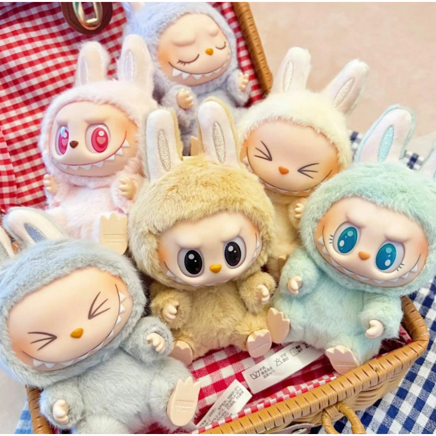 LABUBU Boneca Sentado Caixa Surpresa Rosto de Vinil Pingente de ...