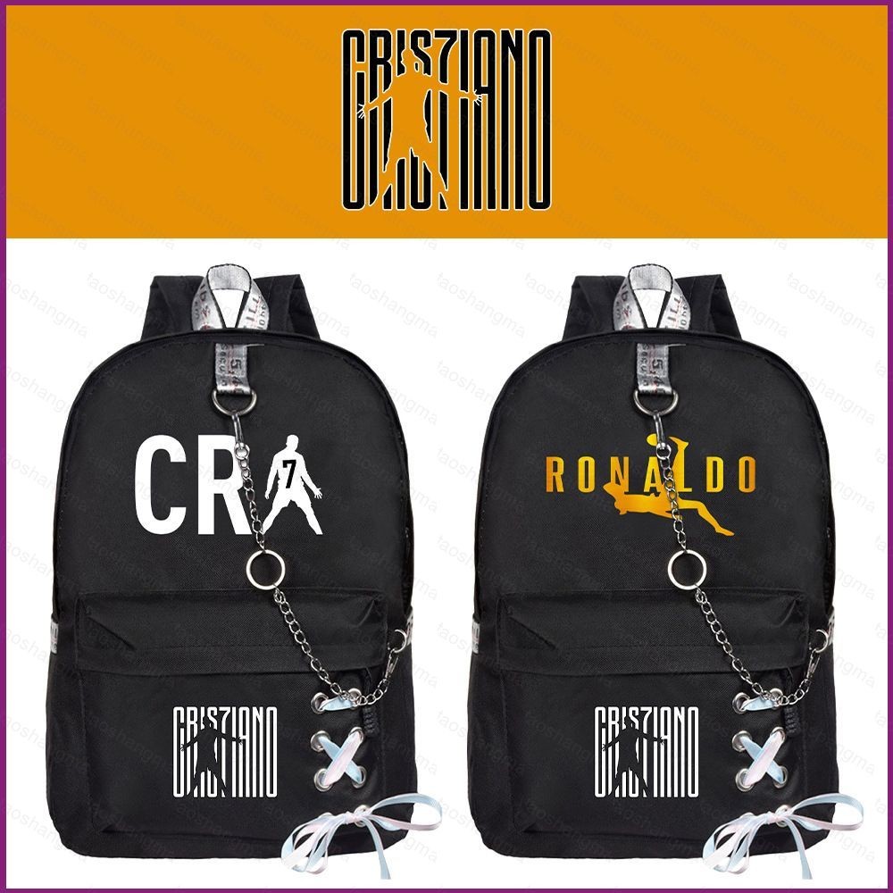 YT5 Cristiano Ronaldo Mochila Para Mulheres Estudante Escola Grande Capacidade Moda ...