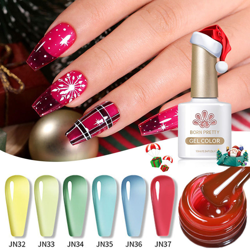 Natal Glitter Nail Gel Soak off UV LED Semi Permanente Beauty Art 10ml ...