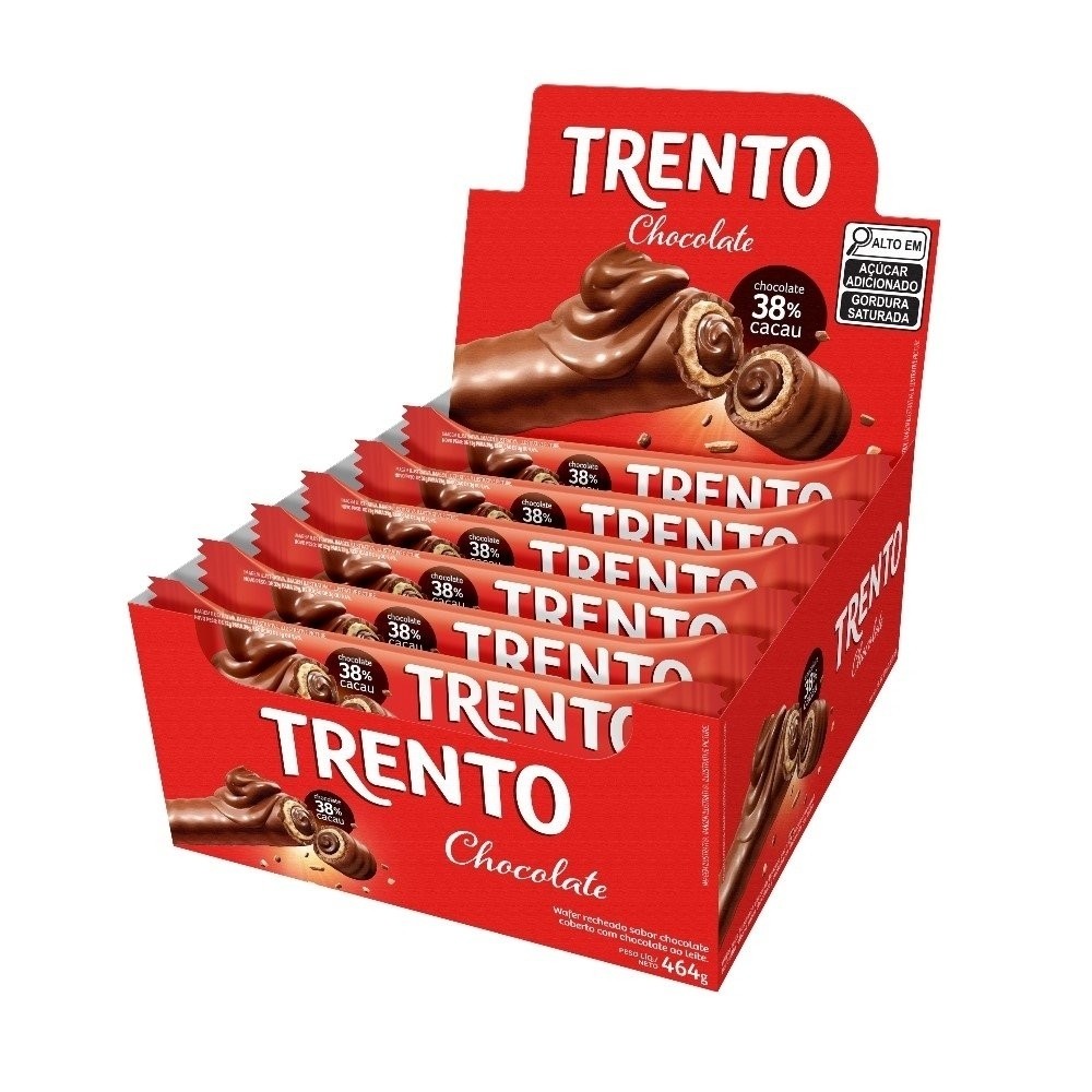 Chocolate Trento Wafer Chocolate 29g - Embalagem com 16 Unidades | Shopee Brasil