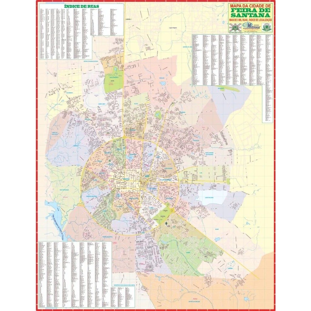 Mapa Geográfico Político e Rodoviário Gigante da Cidade Feira de ...