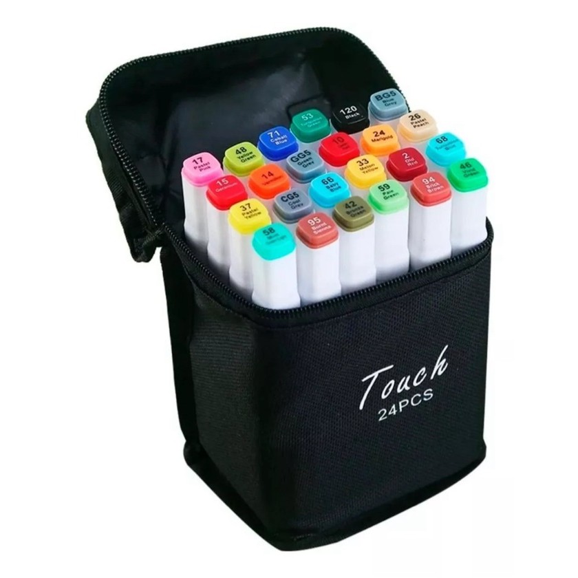 Marcador Touch 24 Cores Canetinha Ponta Dupla Desenho Livre | Shopee Brasil