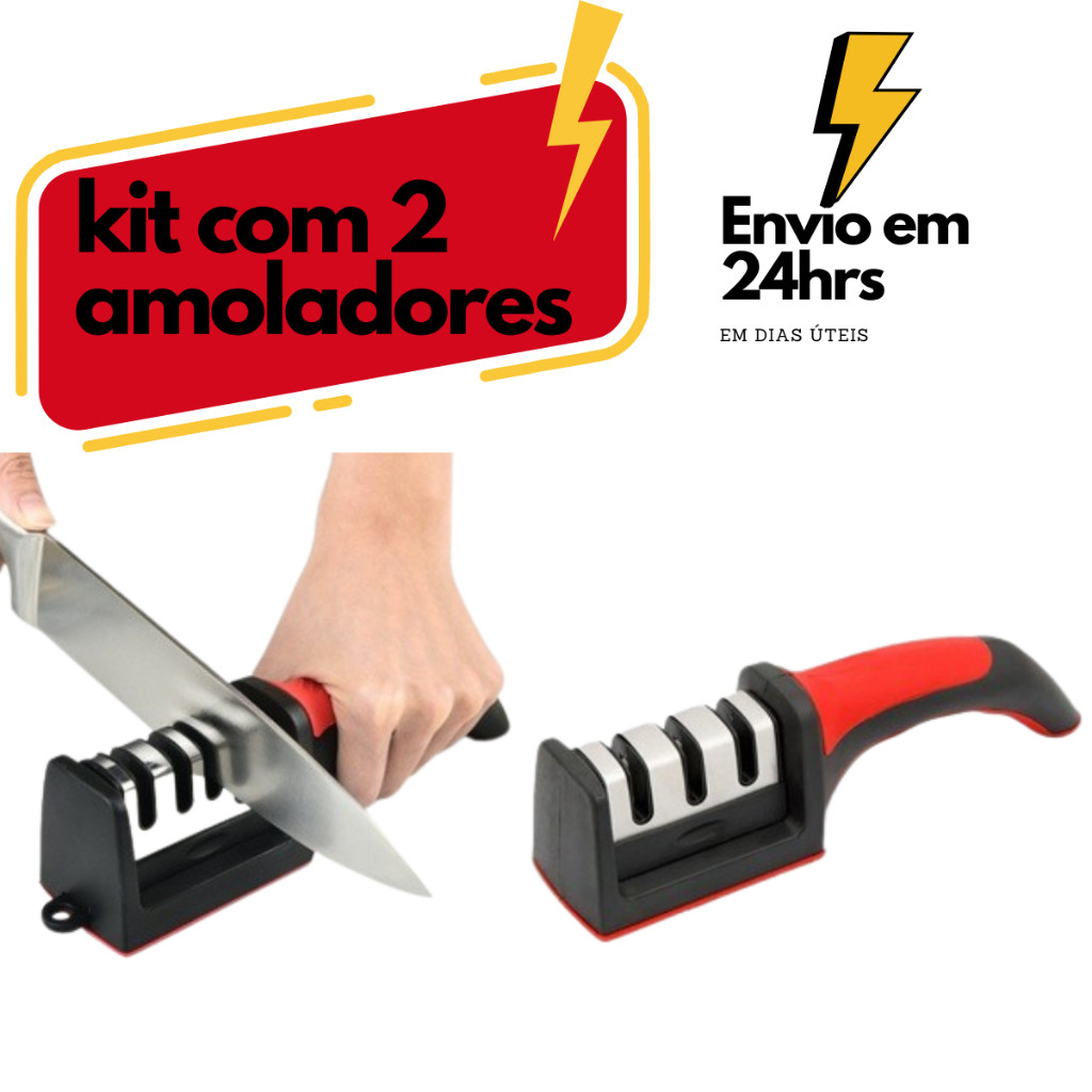 kit com 2 amolador de faca afiador profissional Original | Shopee Brasil