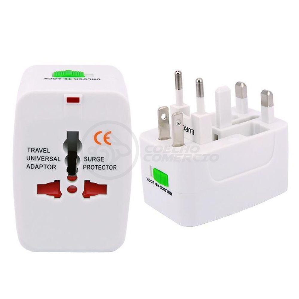 Adaptador Tomada Universal Padrão 150 Países Uk Europa Eua Asia Viagem ...