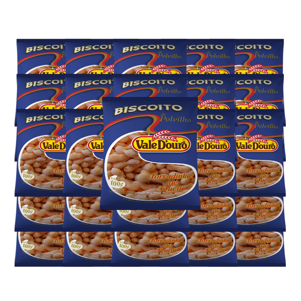 Biscoito De Polvilho Queijo 100gr Vale D'ouro - Caixa C/ 25un | Shopee Brasil
