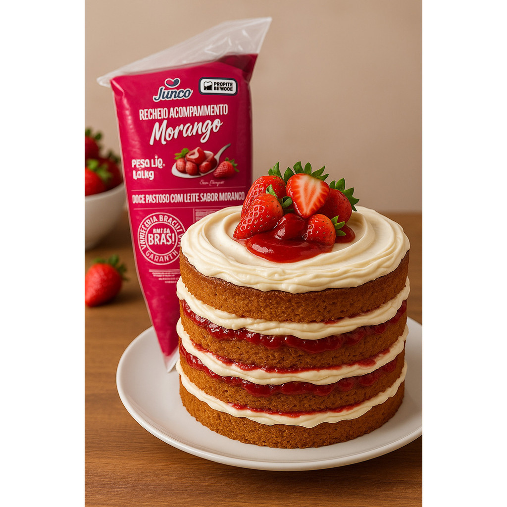 Recheio Forneavel Sabor Morango 1,05kg Junco | Shopee Brasil