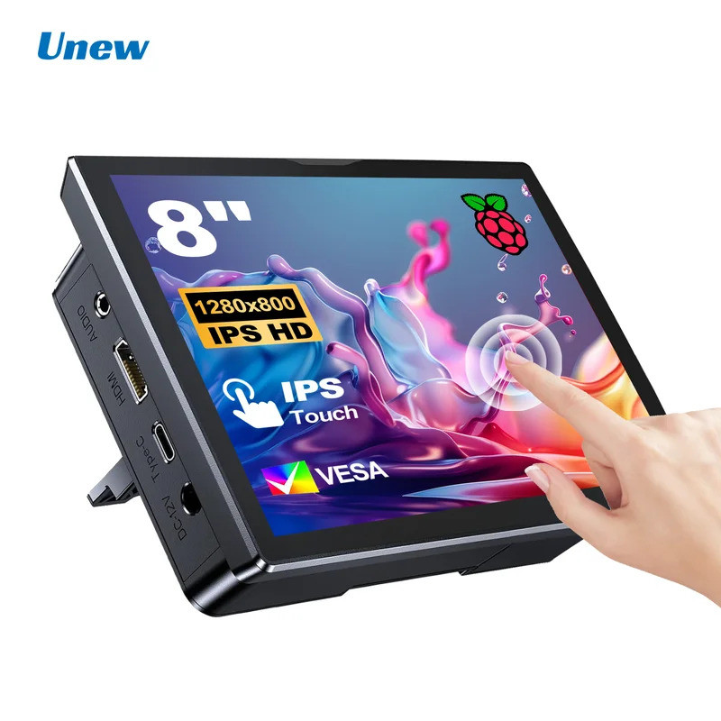 Monitor Raspberry Pi Unew de 8 polegadas 1280x800 16:10 HDMI para ...