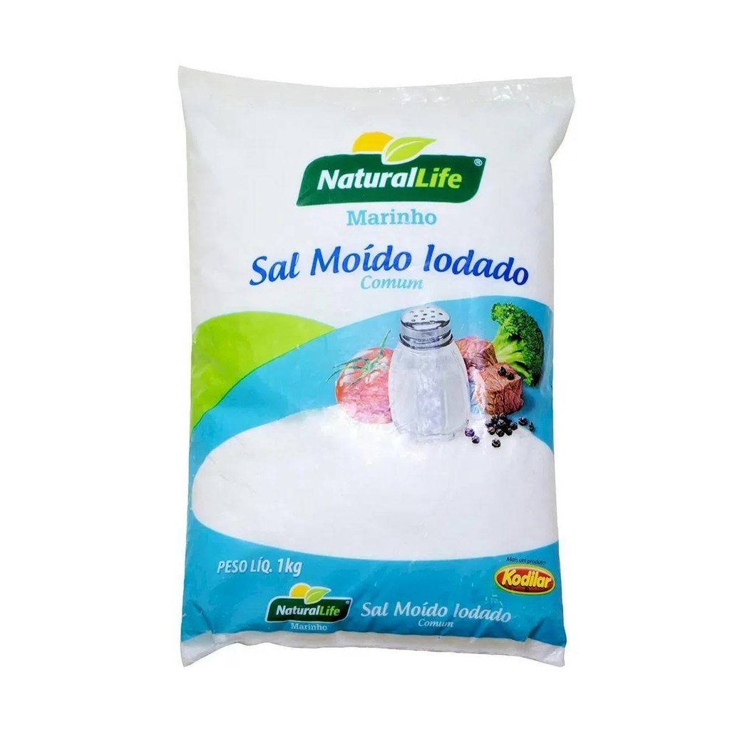 Sal Marinho Moído Iodado Comum Kodilar 1kg | Shopee Brasil