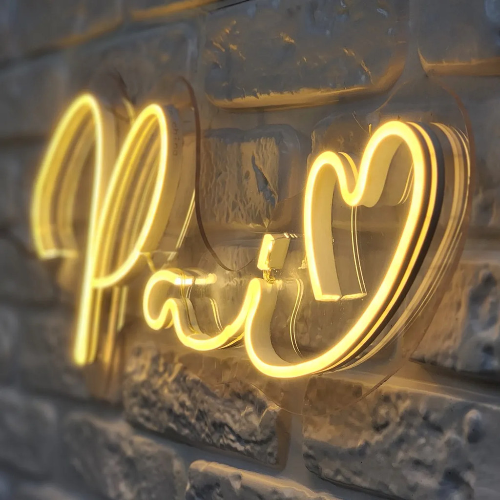 Painel Neon Led Pai Dia dos Pais Letreiro luminoso Presente Pai Branco ...