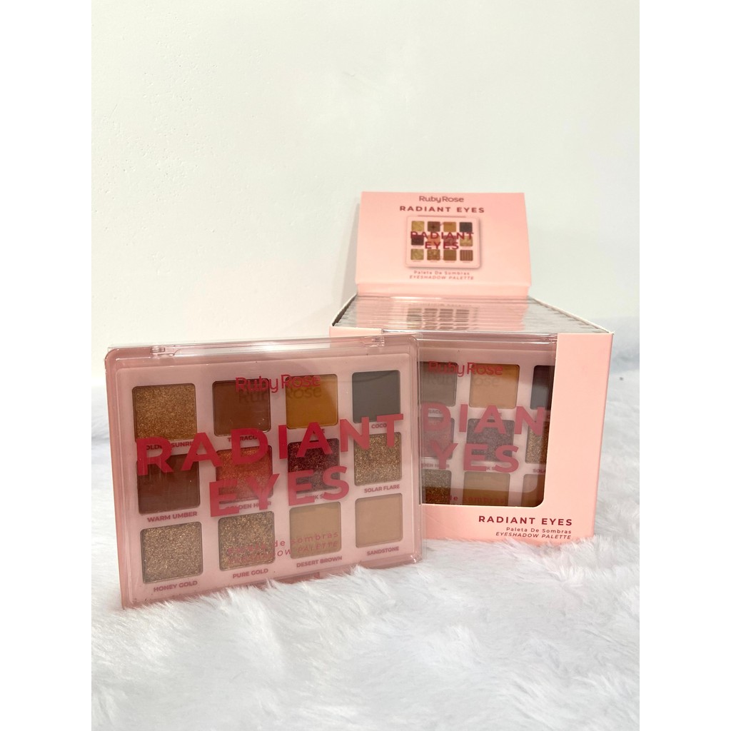 Ruby Rose Paleta de Sombras Radiant Eyes 12 Cores HBE2201 | Shopee Brasil