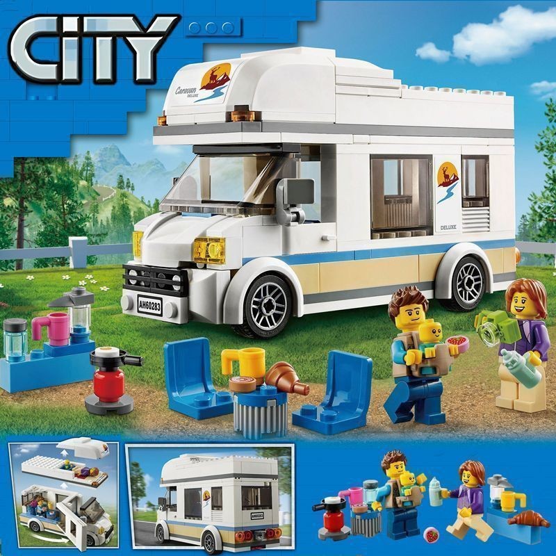 [38] Compatível com Lego City Holiday Camping RV Travel Car Crianças ...