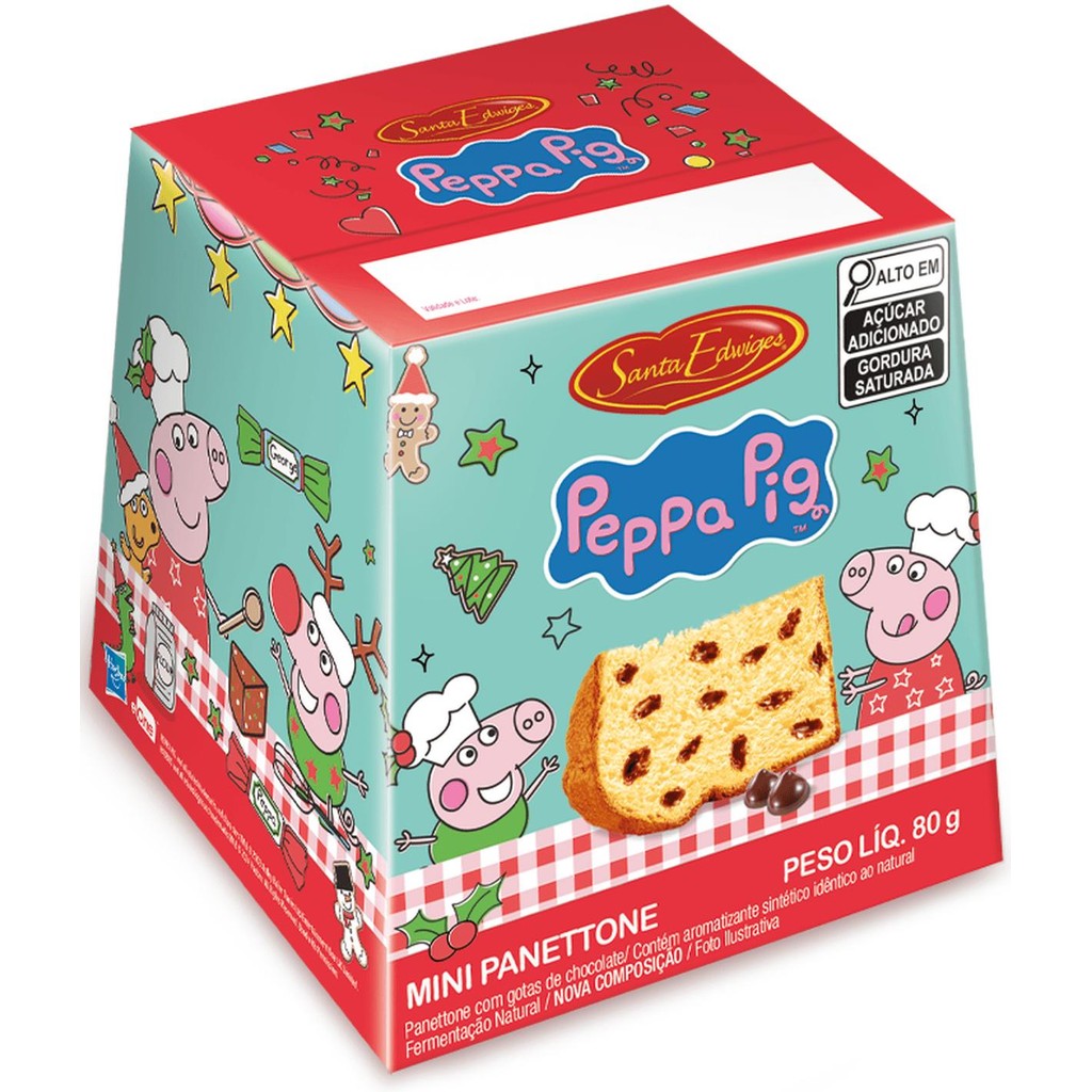Mini panettone com gotas de chocolate peppa pig 80g - Santa Edwiges ...