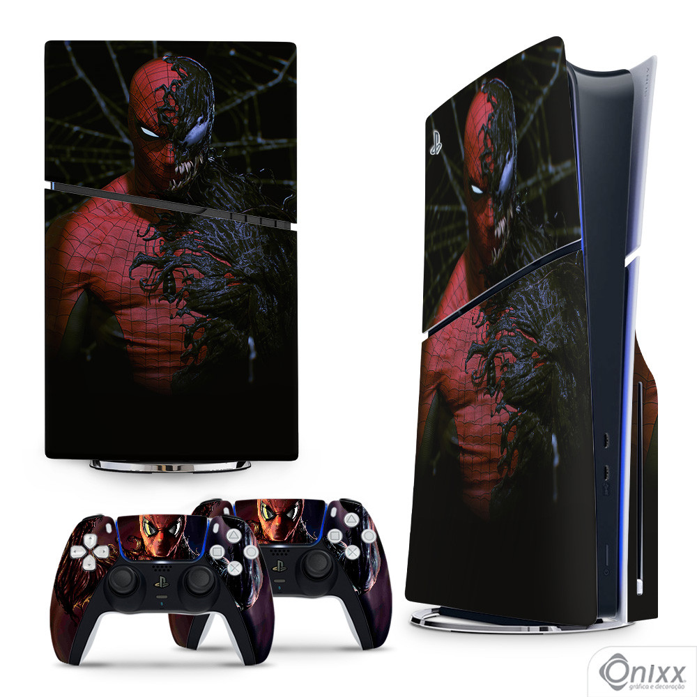 Skin PS5 Slim Adesiva Spider Man Black Suit Verse | Shopee Brasil
