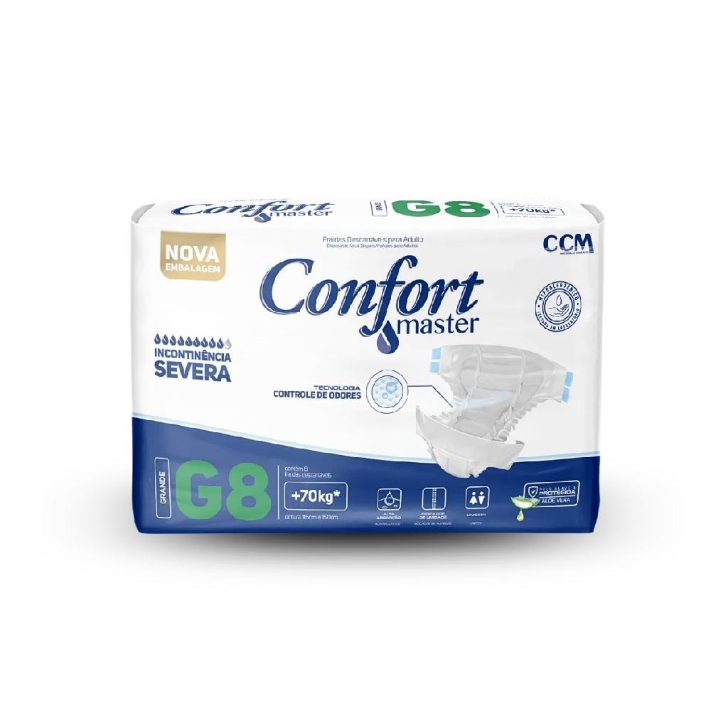 Fralda Geriatrica Confort Master REG TAM G (PCT C/8 Unds) - CCM ...
