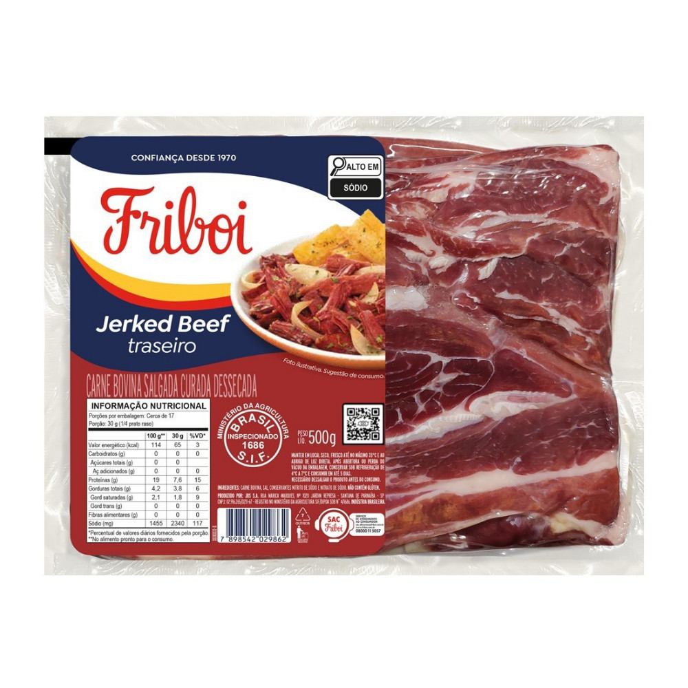 CARNE SECA FRIBOI JERKED BEEF TRASEIRO 500G VALIDADE LONGA | Shopee Brasil