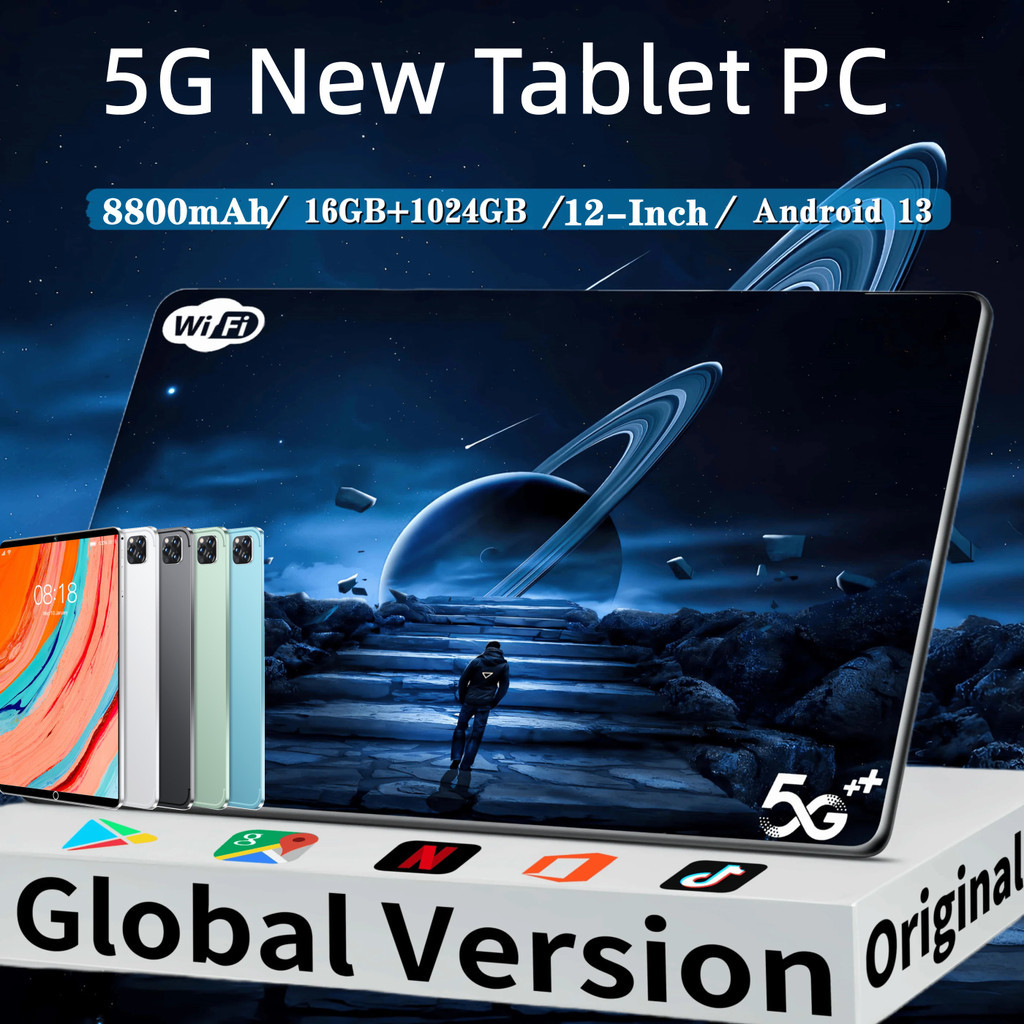 2025 edição Global novo estilo 12-Polegada Android Tablet PC 13 16GB ...