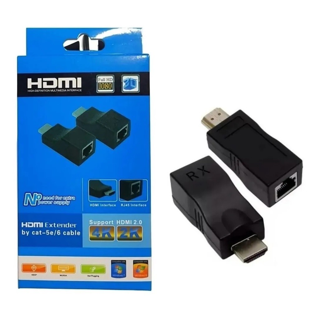 Extensor Hdmi 30 Metros Extender By Cat - 5e/6 Cable | Shopee Brasil