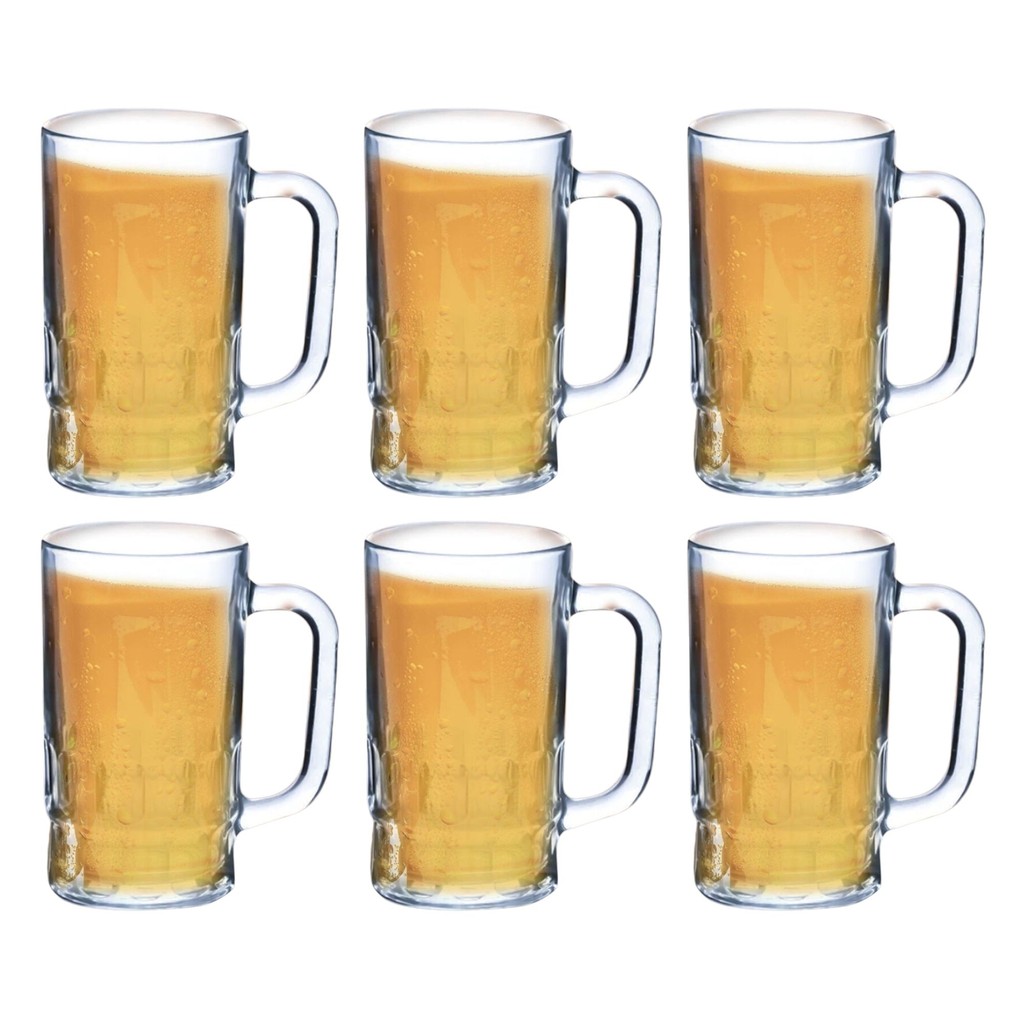 Kit 6 Caneca Chopp De Vidro 330ml / 320ml Bar Restaurante Cerveja Design Elegante Versátil ...