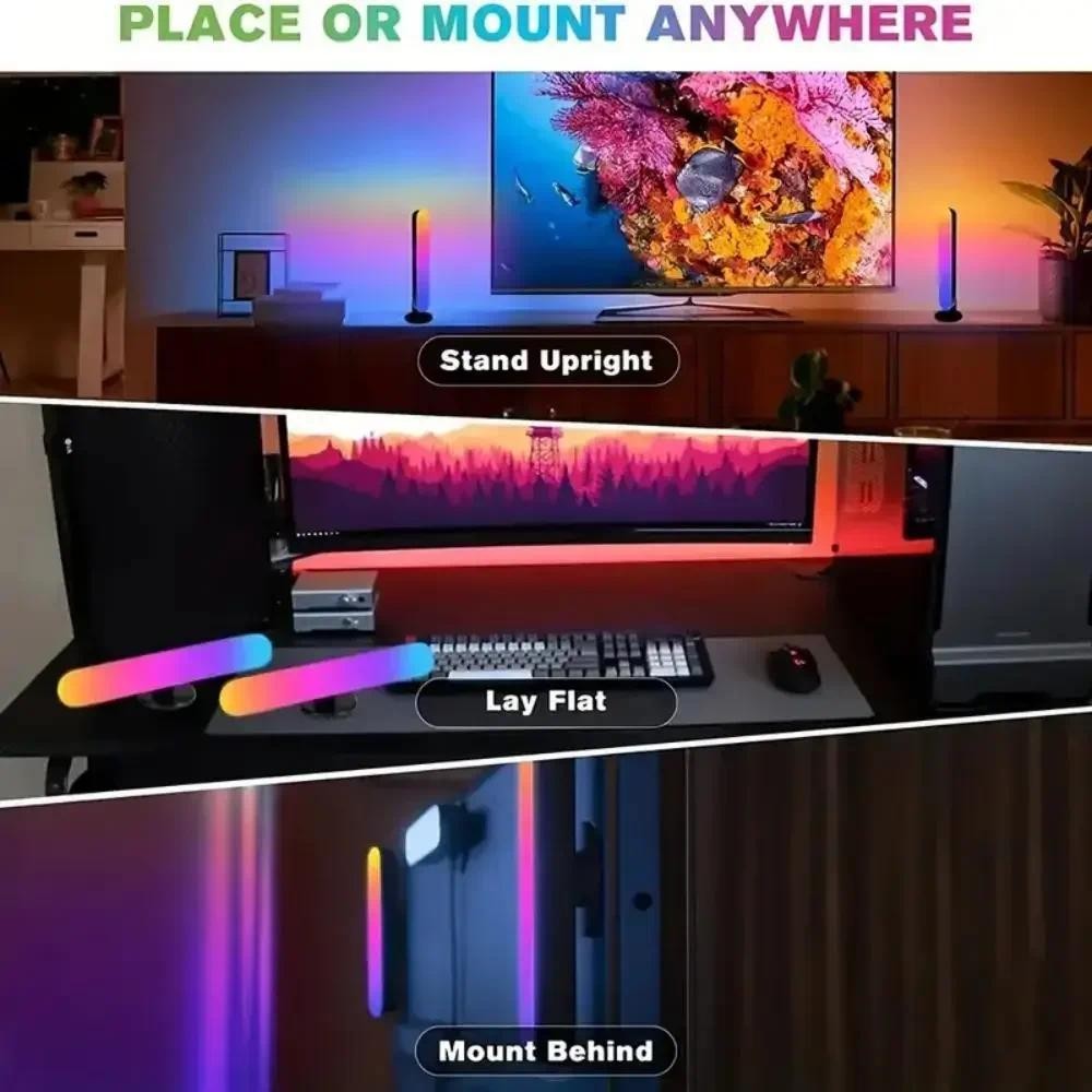 2 Pçs USB LED Barra De Luz RGB Mudança Cor TV Backlight Remoto Sinfonia ...