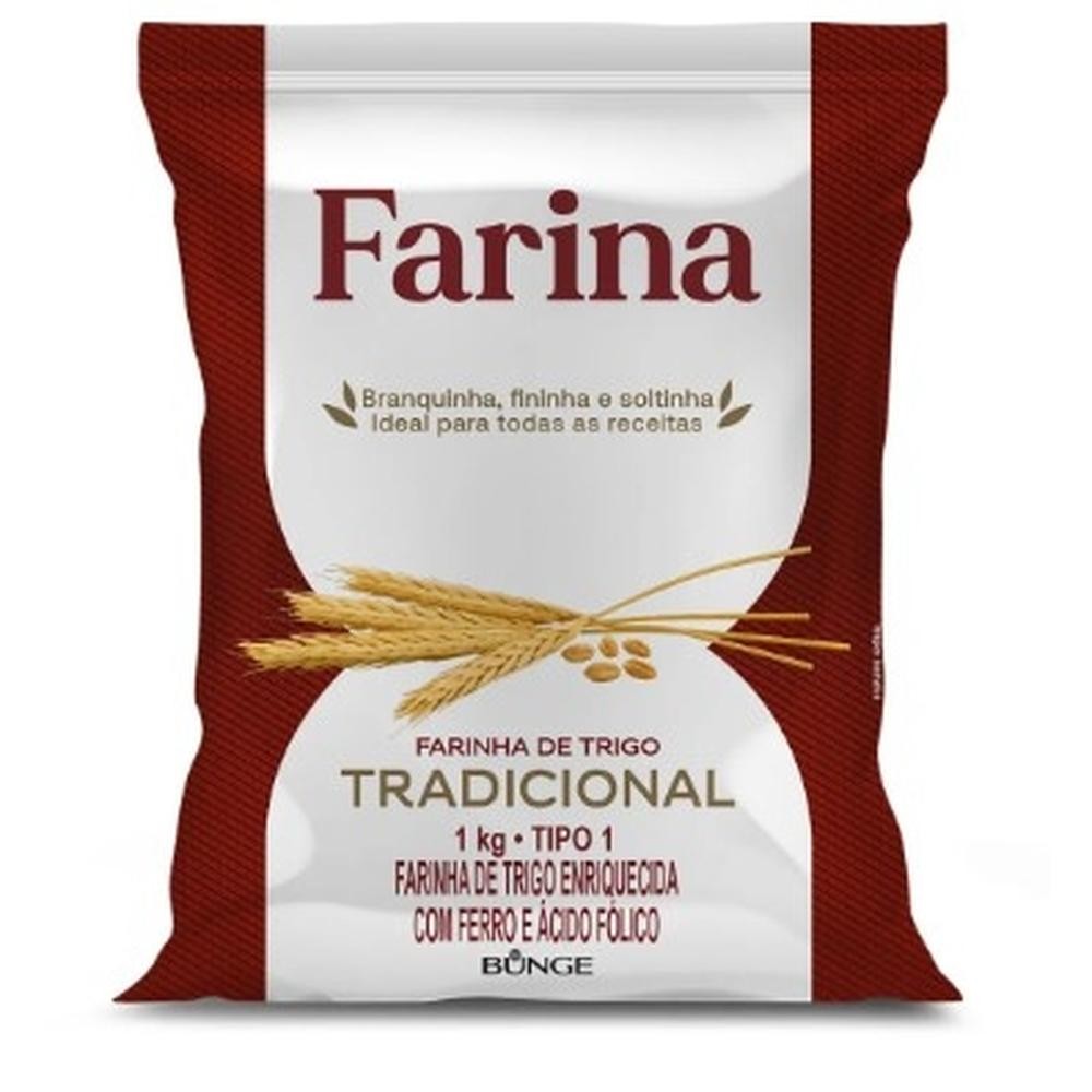 Farinha De Trigo Farina Bunge 1kg S/ Fermento Tp1 | Shopee Brasil