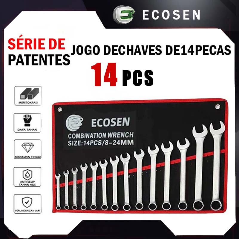 Jogo De Chave Combinada set 14 peças profissional aço carbono ...