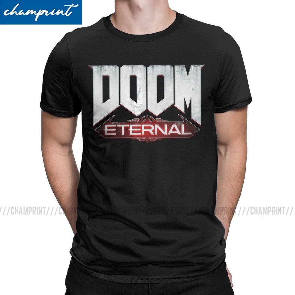 Novidade Doom Eternal Gaming Camiseta Masculina Gola Redonda Puro ...