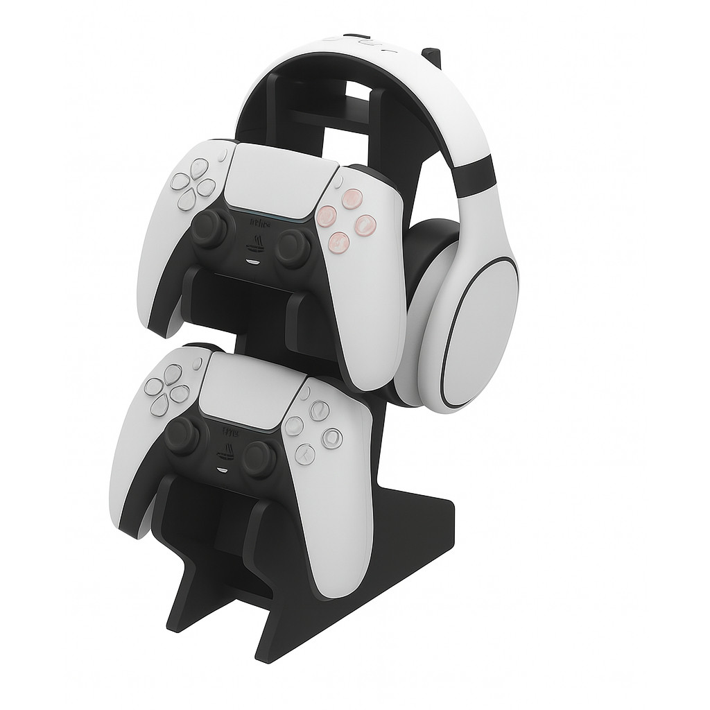 suporte porta controle xbox one x / s ps4 ps5 fone preto mdf | Shopee ...