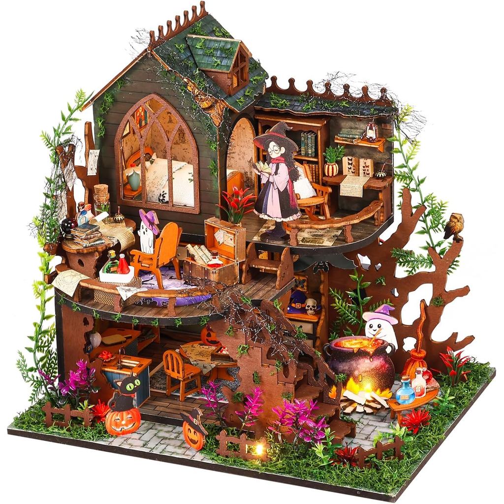 DIY Magic Pavilion Kit, Miniature House with LED Light and Music,3D ...