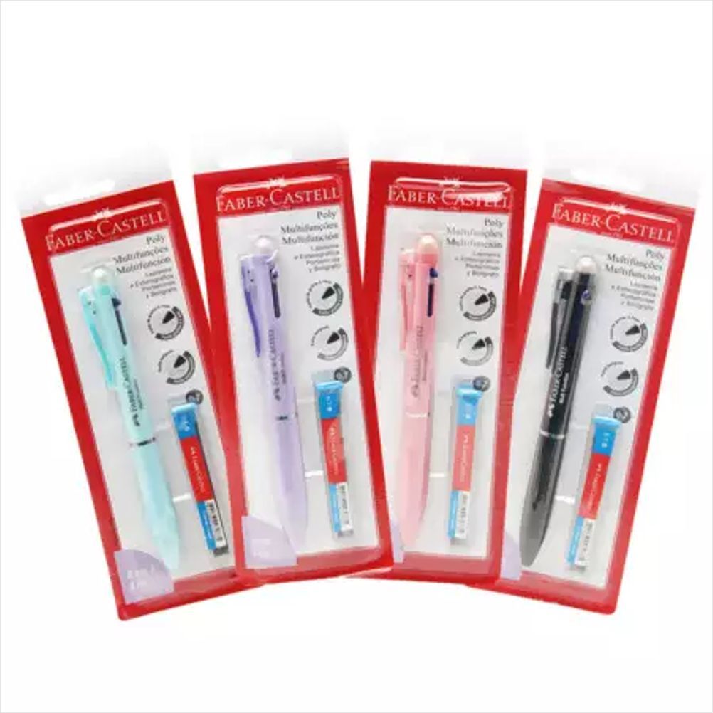 Lapiseira e caneta Faber Castell 0.7 multi function + grafite | Shopee ...