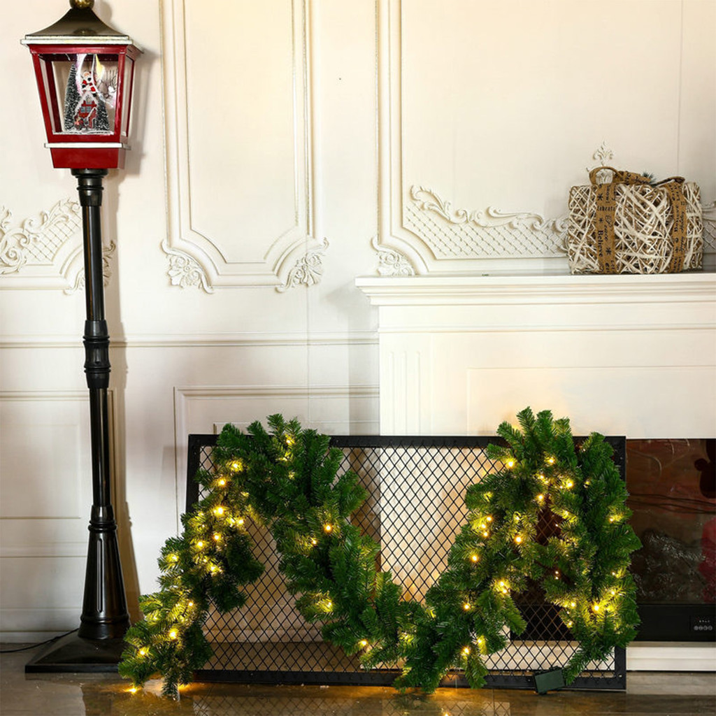 Grinalda De Natal De Rattan Artificial Cor Festiva Porta Da Frente ...