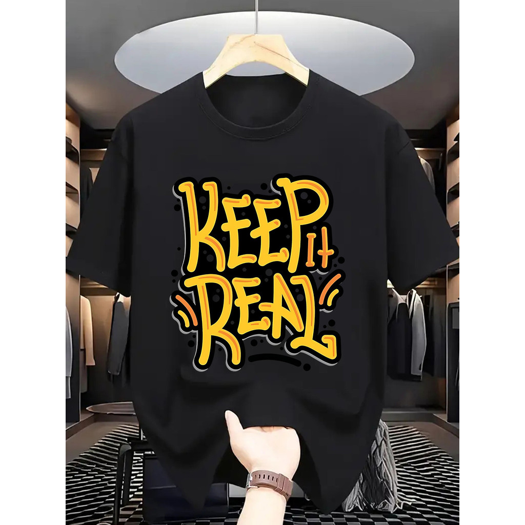 Camiseta Estampada Unissex "KEEP IT REAL" - Estilo Grafite Ousado de ...