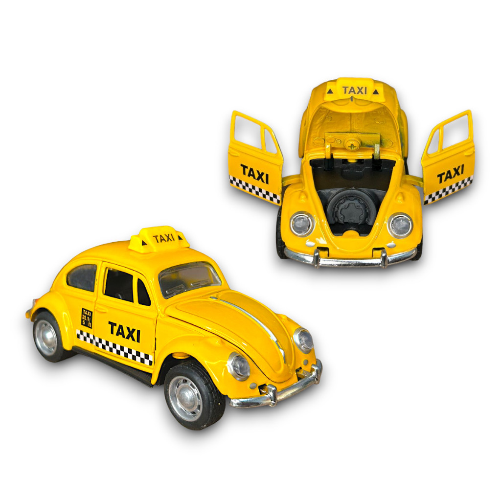 Fusca Táxi Miniatura Carrinho De Ferro Fusquinha Abre Porta Capô ...