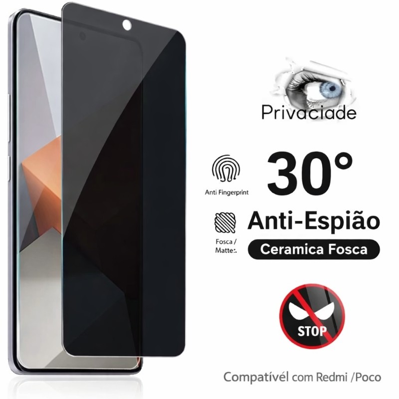 Película Cerâmica Fosca Privacidade Xiaomi Redmi Redmi Note 10 10S 11 ...