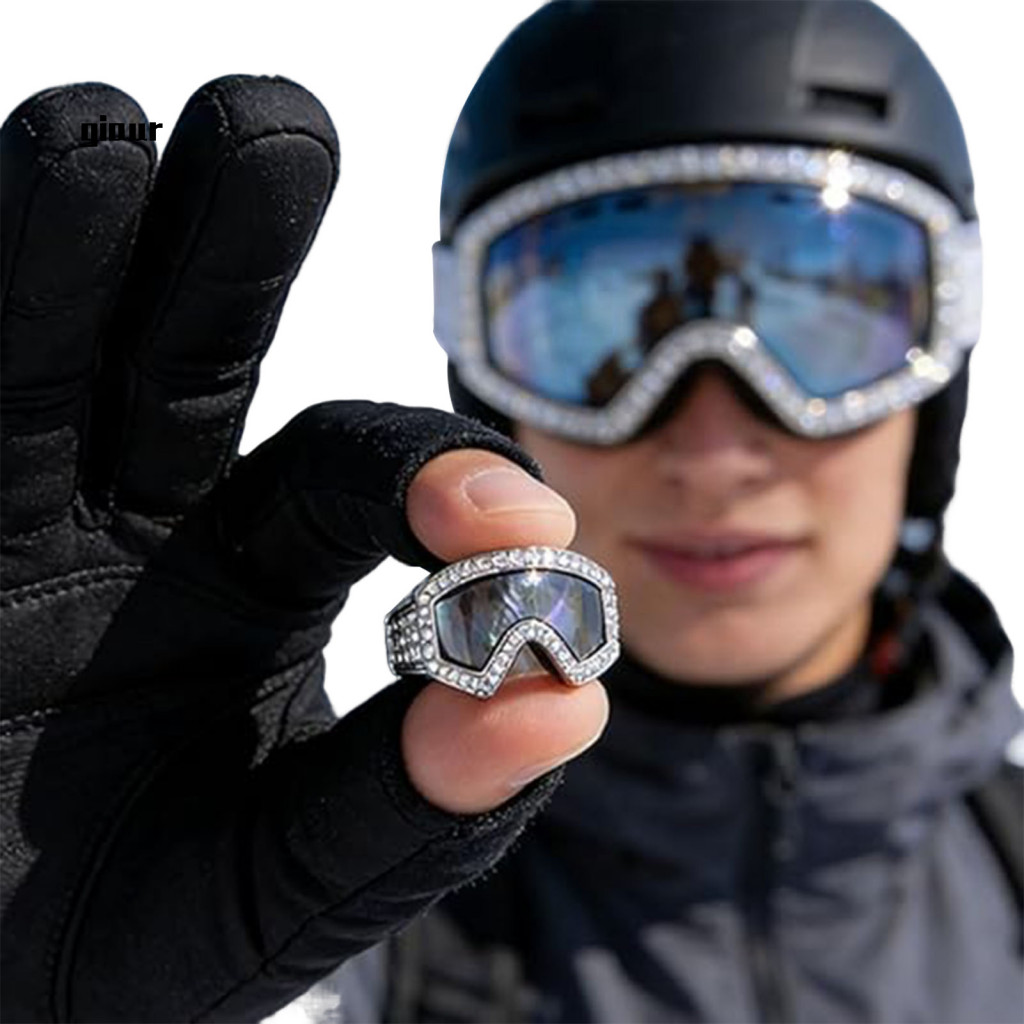 Ski Goggles Ring Miniature Adjustable Goggle 3d Winter Sports Finger ...