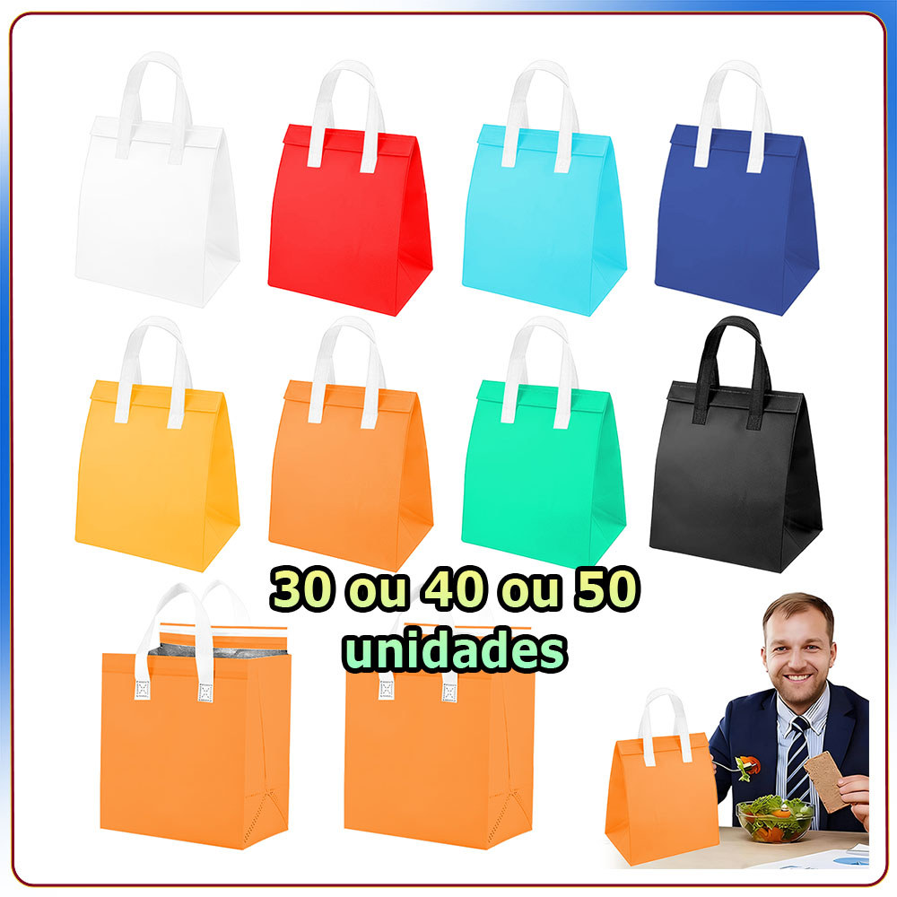 Kit 30/40/50 Saco térmico para comida para viagem saco para alimentos ...