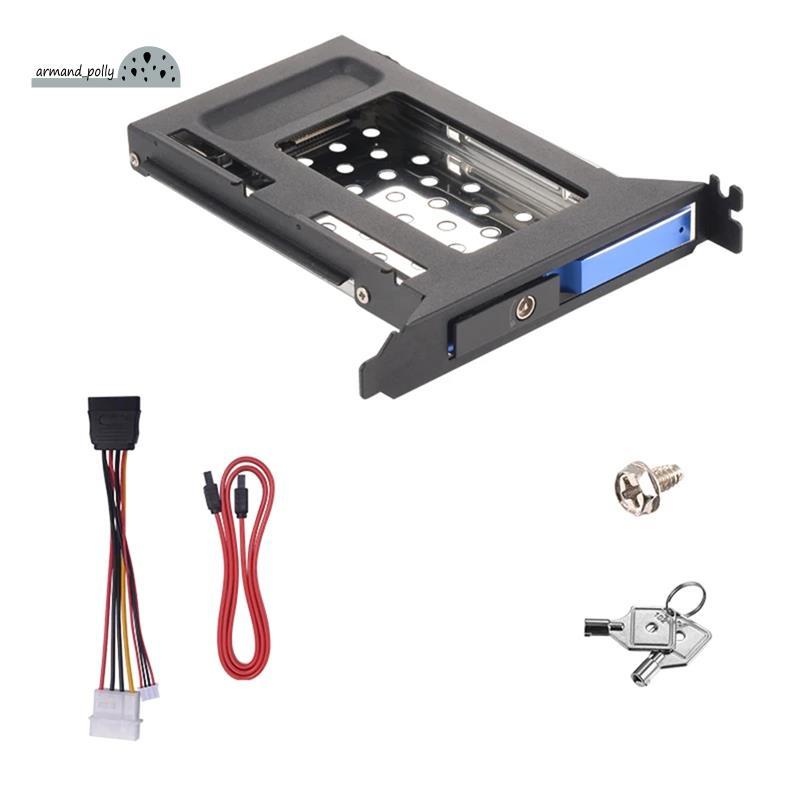 Liga De Alumínio PCI Slot Móvel Rack Suporte 2.5 Polegada HDD SSD Para ...