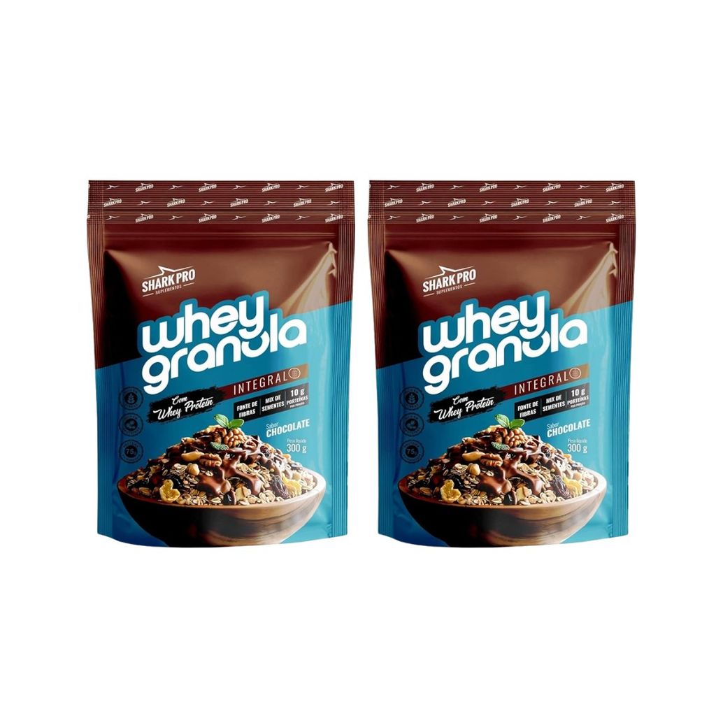 Kit 2 Whey Granola 10g Proteina Mix Cereais Integral Chocolate 300g ...