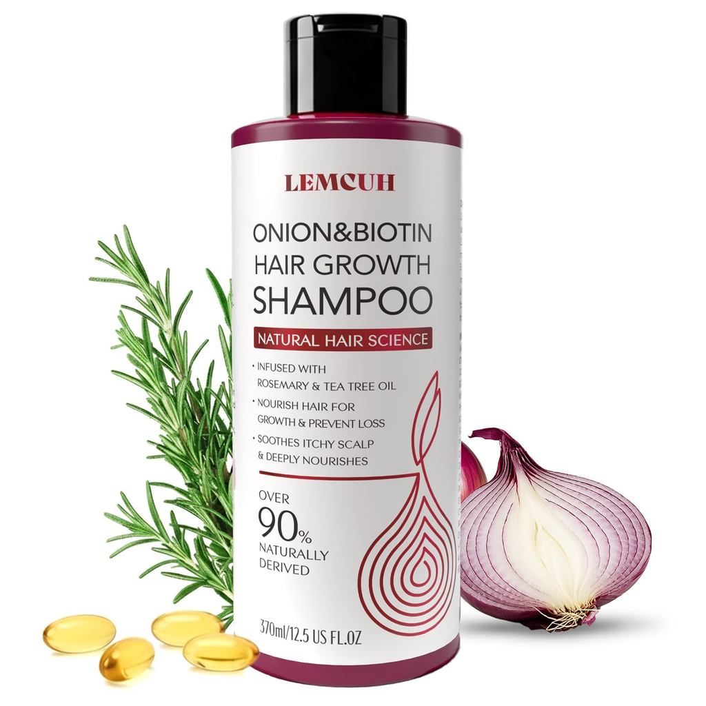 Shampoo de Crescimento Capilar com Cebola e Biotina, Infundido com Óleo ...