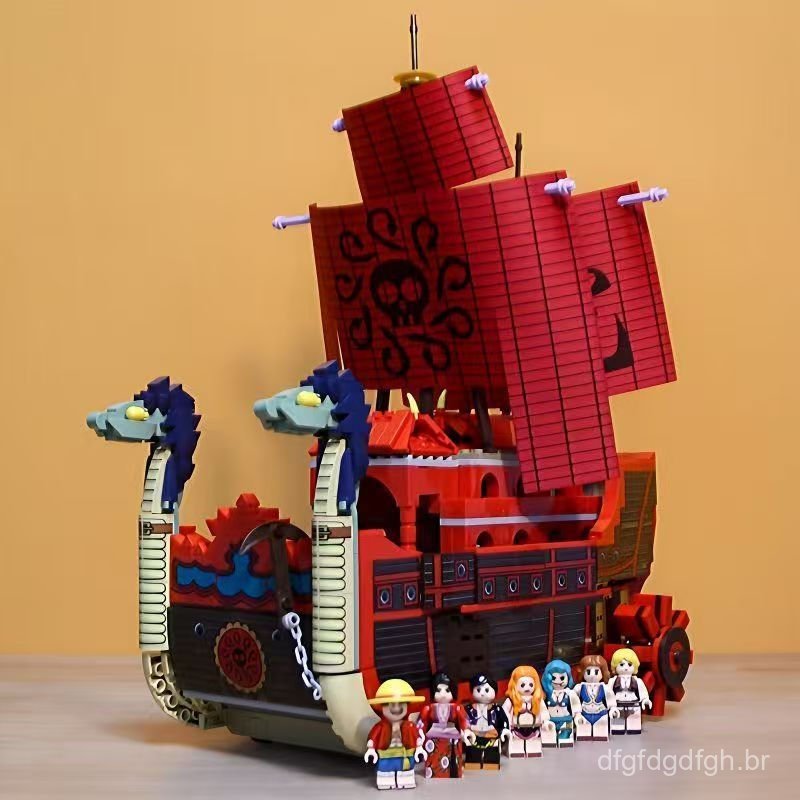 XO2P Série One Piece Novo Cobra Luffy Zoro Navio Pirata Modelo de ...