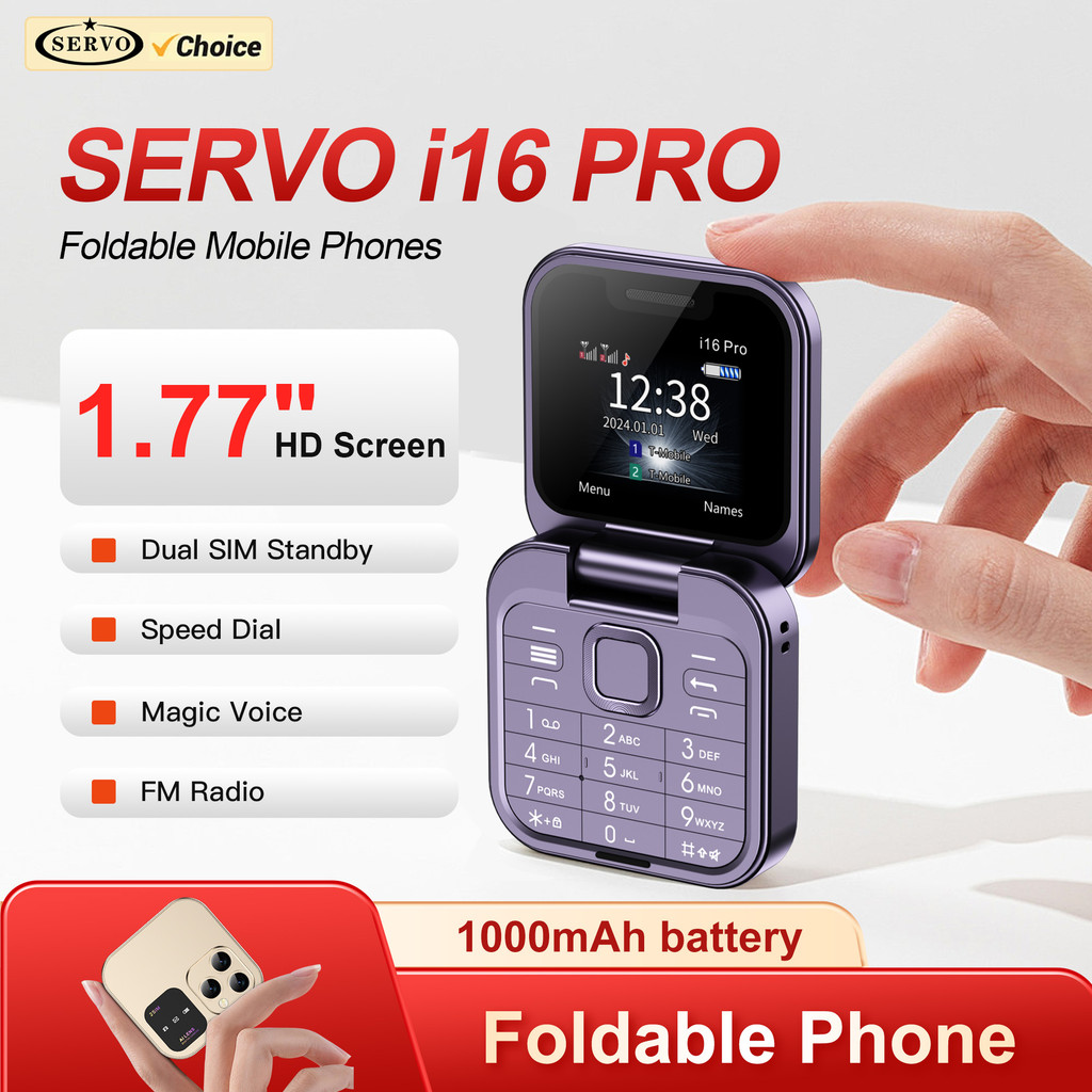 SERVO i16 PRO Mini Flip Celular Dual SIM Standby Speed Dial Rádio FM ...