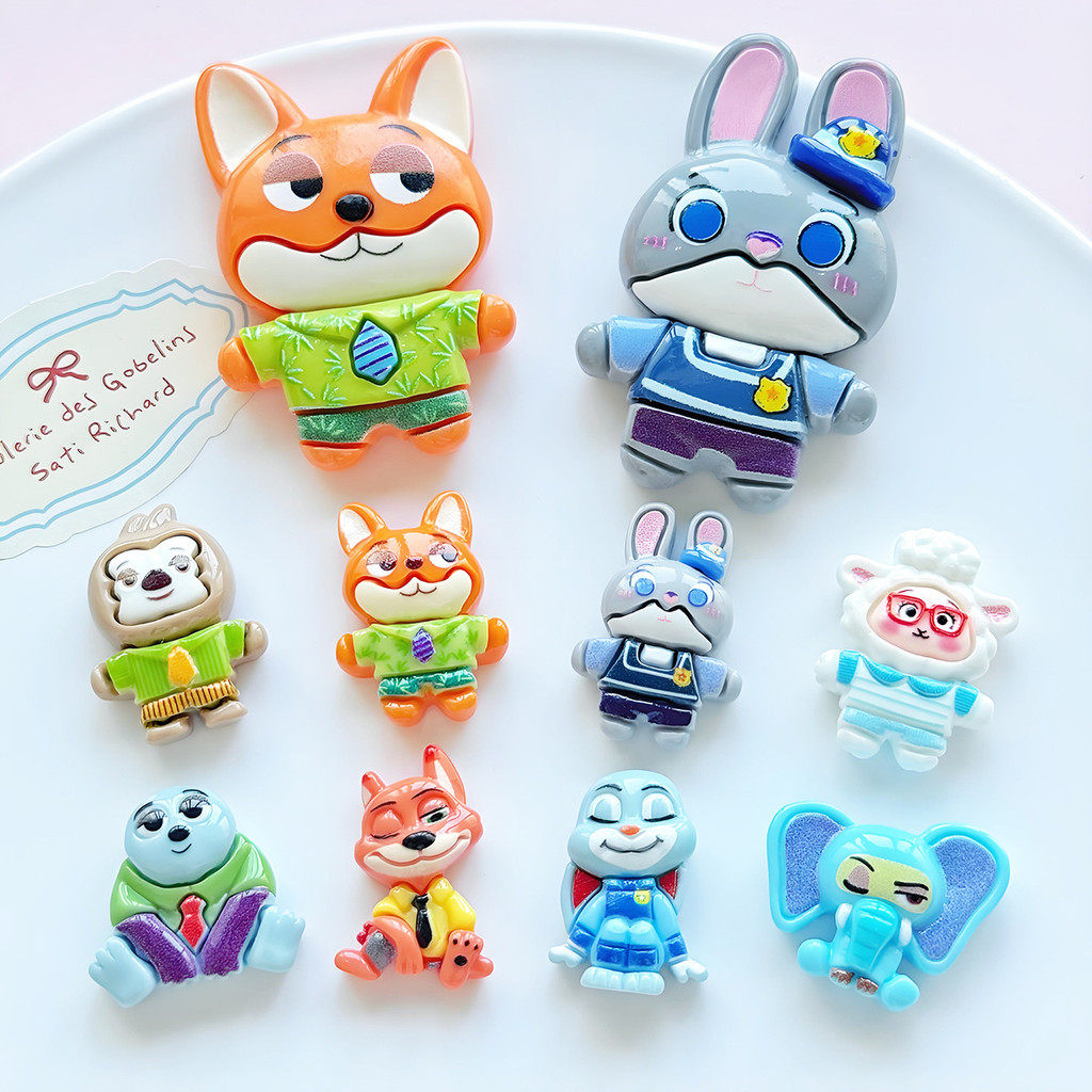 Conjunto De Coleção Zootopia Brilhante | Fox Nick & Judy Rabbit DIY INS ...