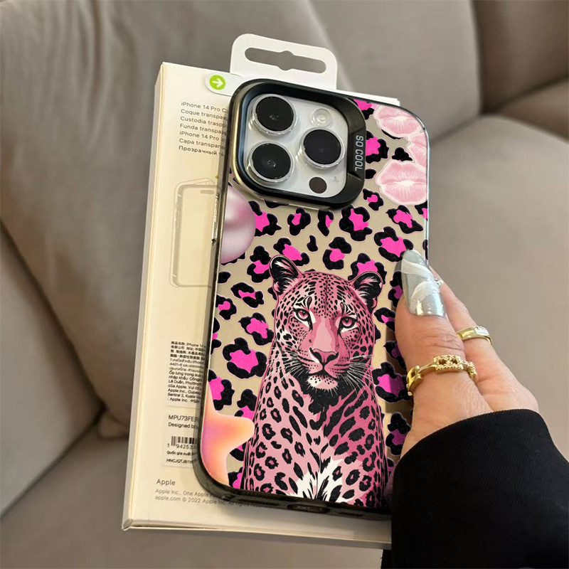 Capa Com Estampa De Leopardo Rosa Para Capinha Anti-impacto iPhone 17 ...