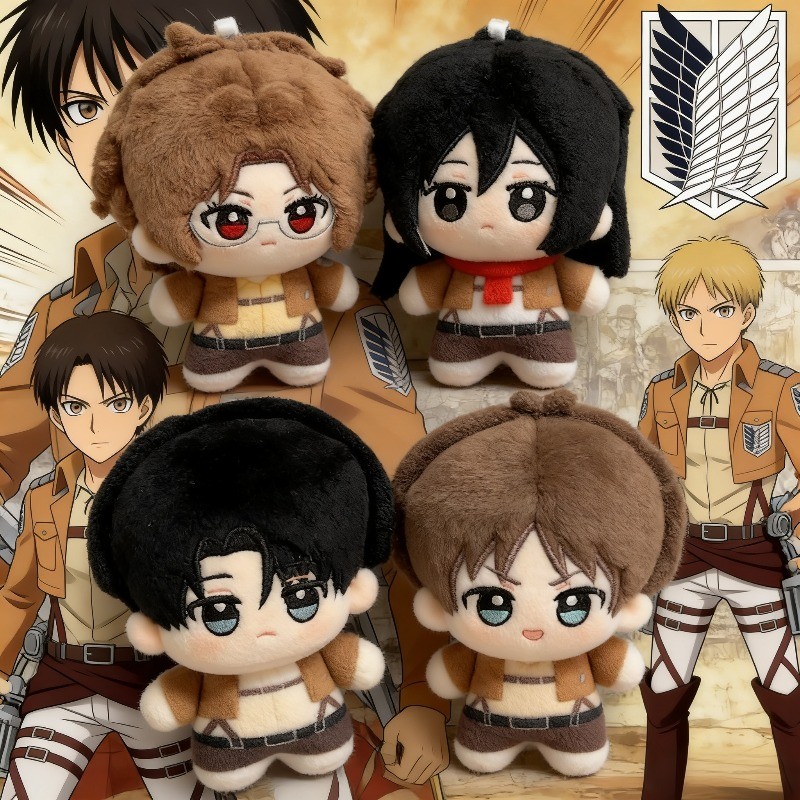 10cm Recheado Anime Ataque Em Titã Levi Mikasa Ackerman Eren Jaeger ...