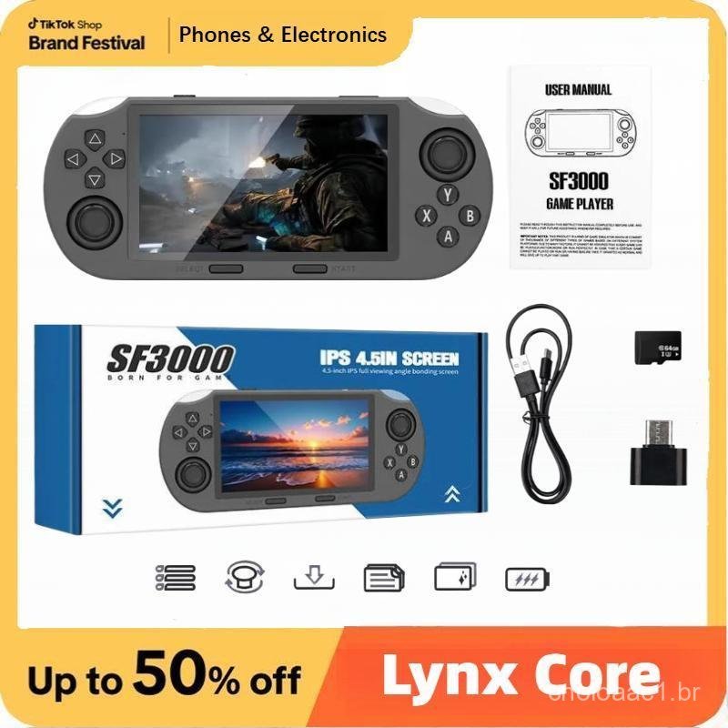 SF3000 Retro Handheld Game Console with 4.5 Inch IPS Screen 3000mAh ...