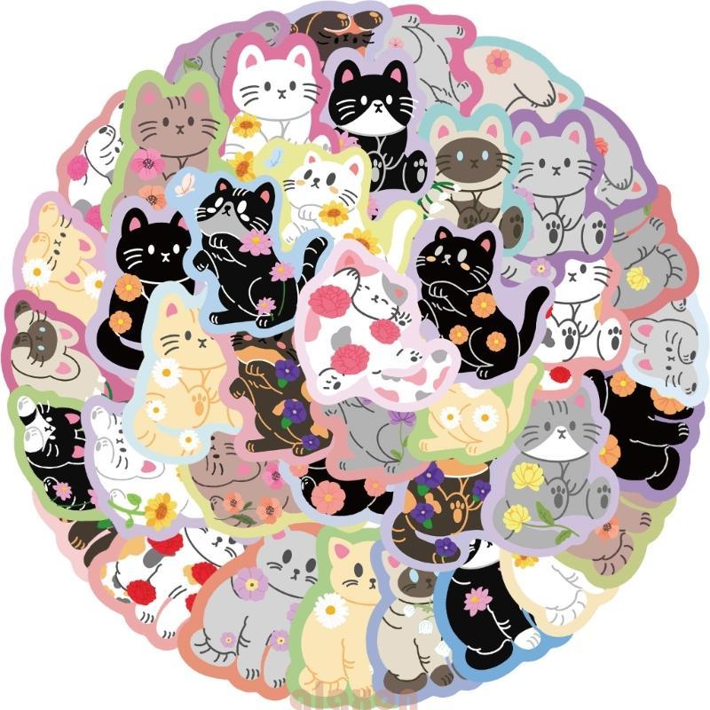 50 Contagens Gatinho Adesivo Estético Para Scrapbook Portátil Diário ...