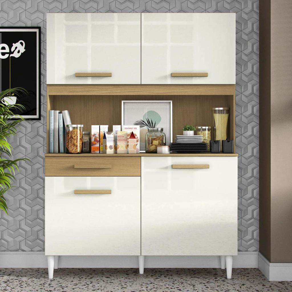 Armário de Cozinha Compacta 121cm Lyan Atacama/Off A15 - Mpozenato ...