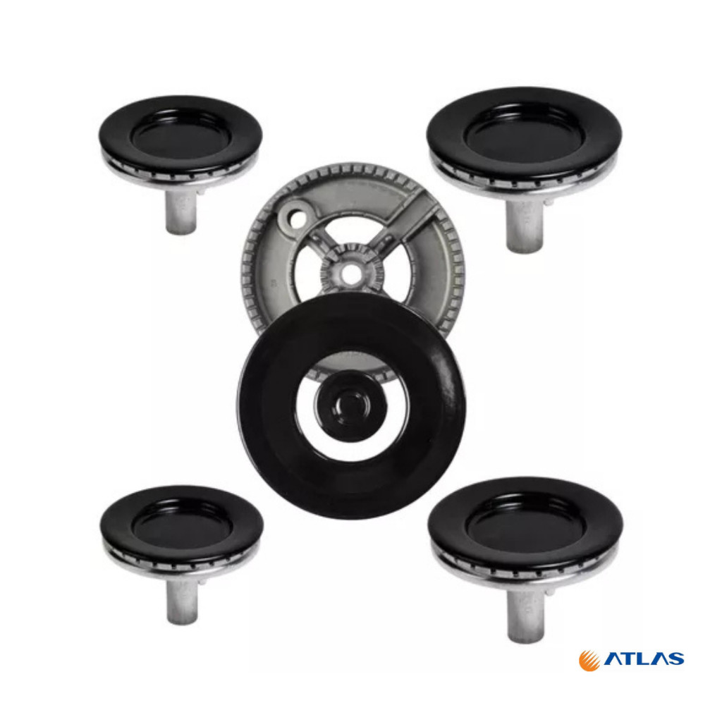 Espalhadores e Queimadores Fogão Atlas Agile Glass 5 Bocas | Shopee Brasil