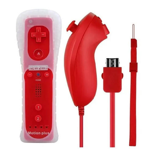 Kit Controle Joystick Remote Plus e Nunchuk Wii / Wii U Red | Shopee Brasil